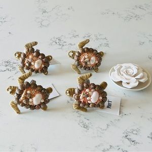 Pier 1 | Dining | Pier Turtle Beaded Shell Napkin Rings Set Of 4 | Poshmark